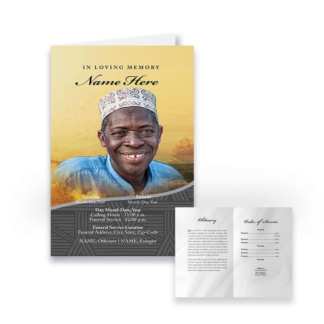 Funeral Program Bi Fold Standard African Final Regard